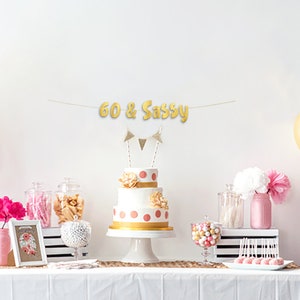 60th Birthday Gold Glitter Banner - Happy 60th Birthday Party ...