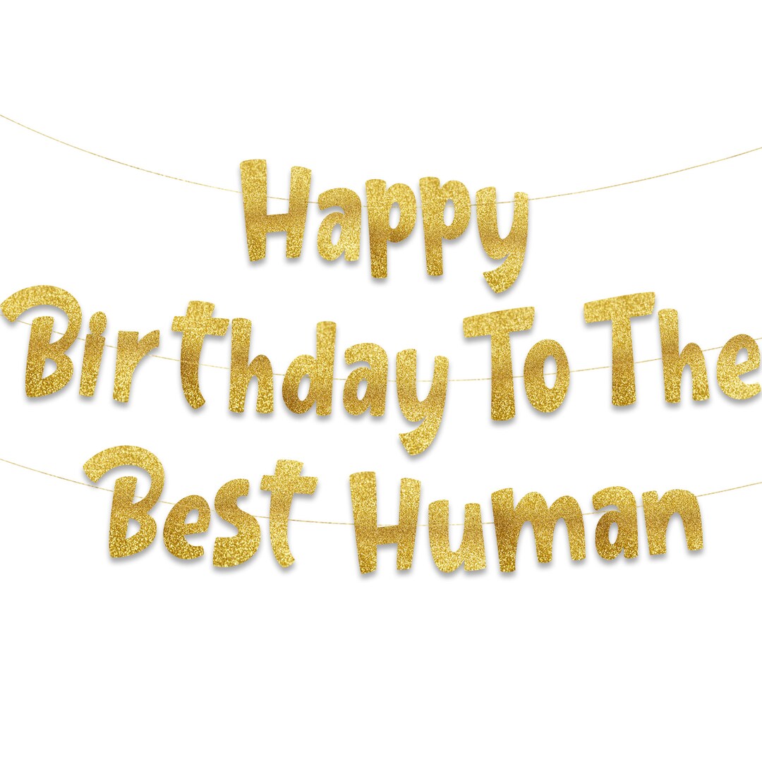 Glitter Banner HBD Best Human - Etsy