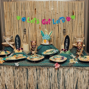 Let’s Get Lei’d Banner - Luau - Hawaii - Aloha -tropical - Tiki ...