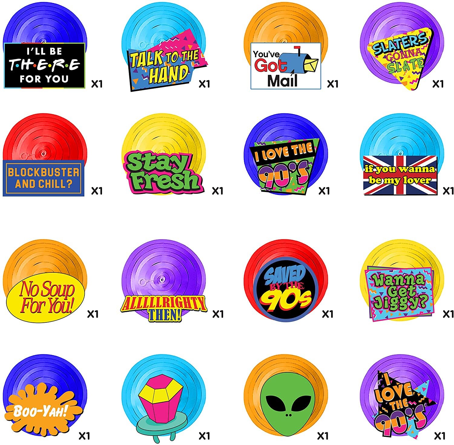 32 Piece 90s Party Hanging Swirls Decorations, Throwback 1990s Themed ...