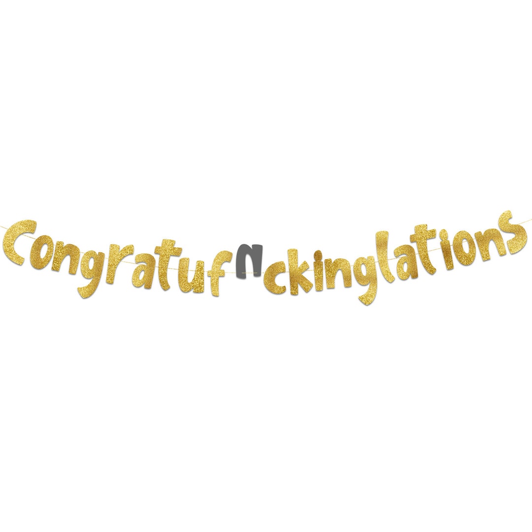 Congratulations Party Gold Glitter Banner - Retirement and Graduation ...
