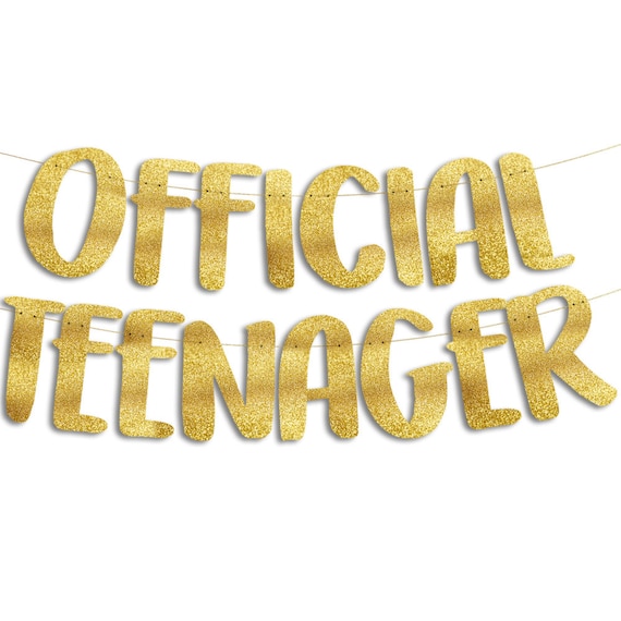 Official Teenager Gold Glitter Banner 13th Birthday Party | Etsy India