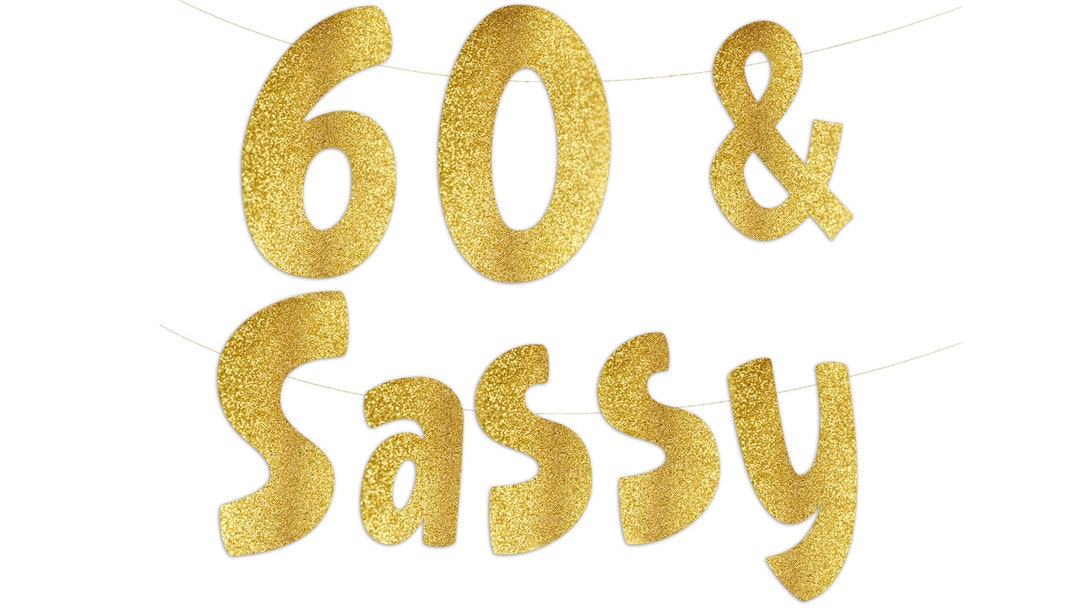 60th Birthday Gold Glitter Banner - Happy 60th Birthday Party ...