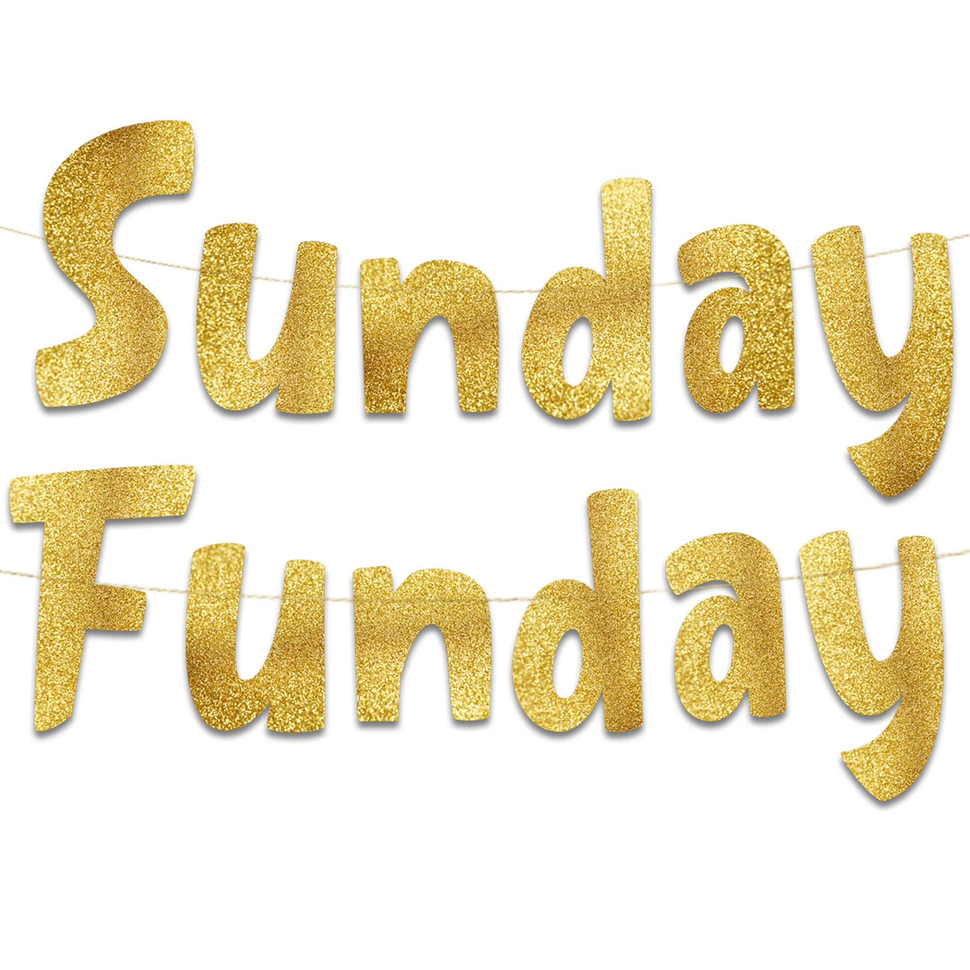 Sunday Funday Gold Glitter Banner – Brunch, Bridal Shower, Wedding ...