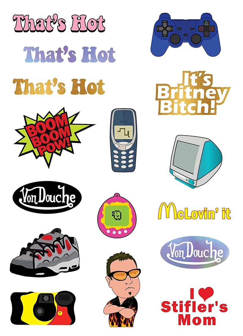 Throwback 2000s and 1990s Theme Temporary Tattoos - Funny 2000s and ...