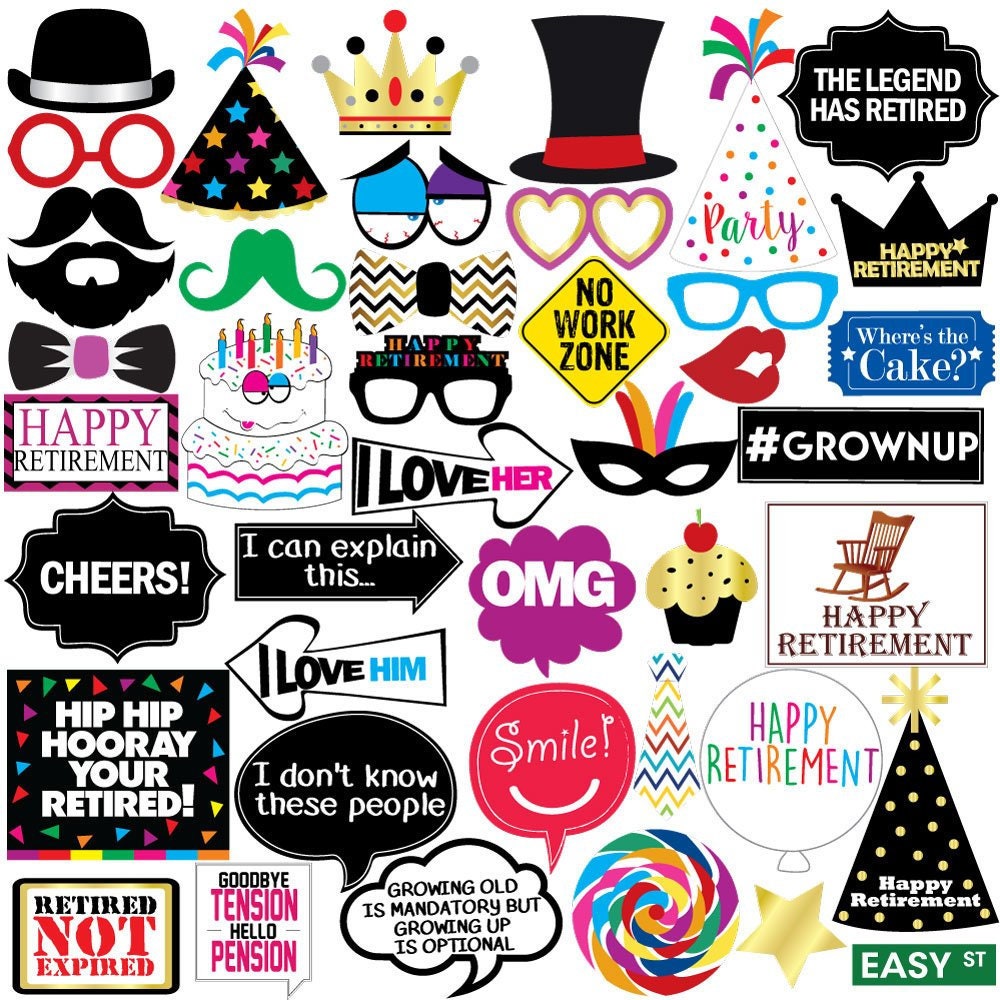 Retirement Party Photo Props Pack Retirement Party Supplies - Etsy