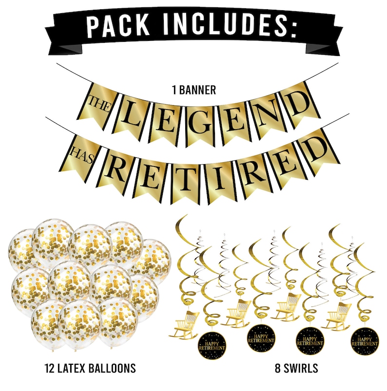 The Legend Has Retired Retirement Decoration Pack - Retirement Party ...