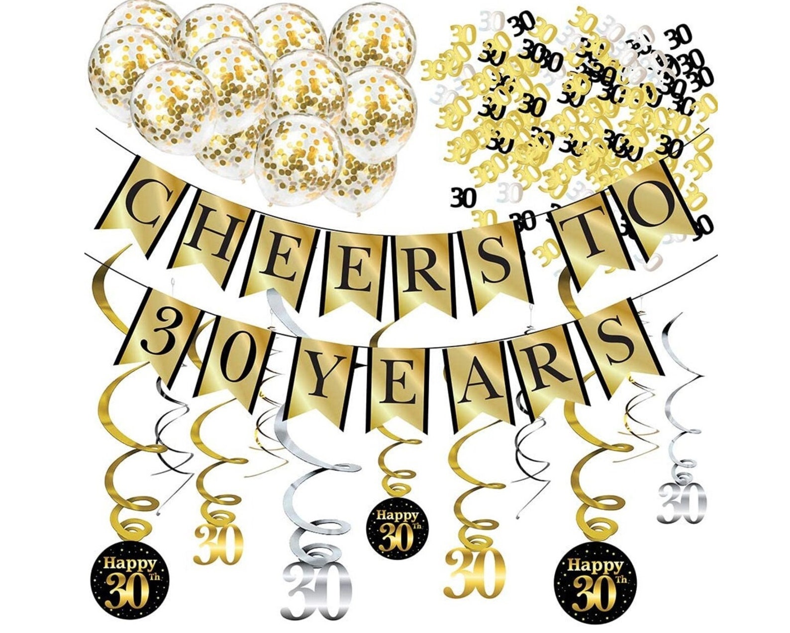 30th Birthday and Anniversary Decorations Party Pack Cheers - Etsy