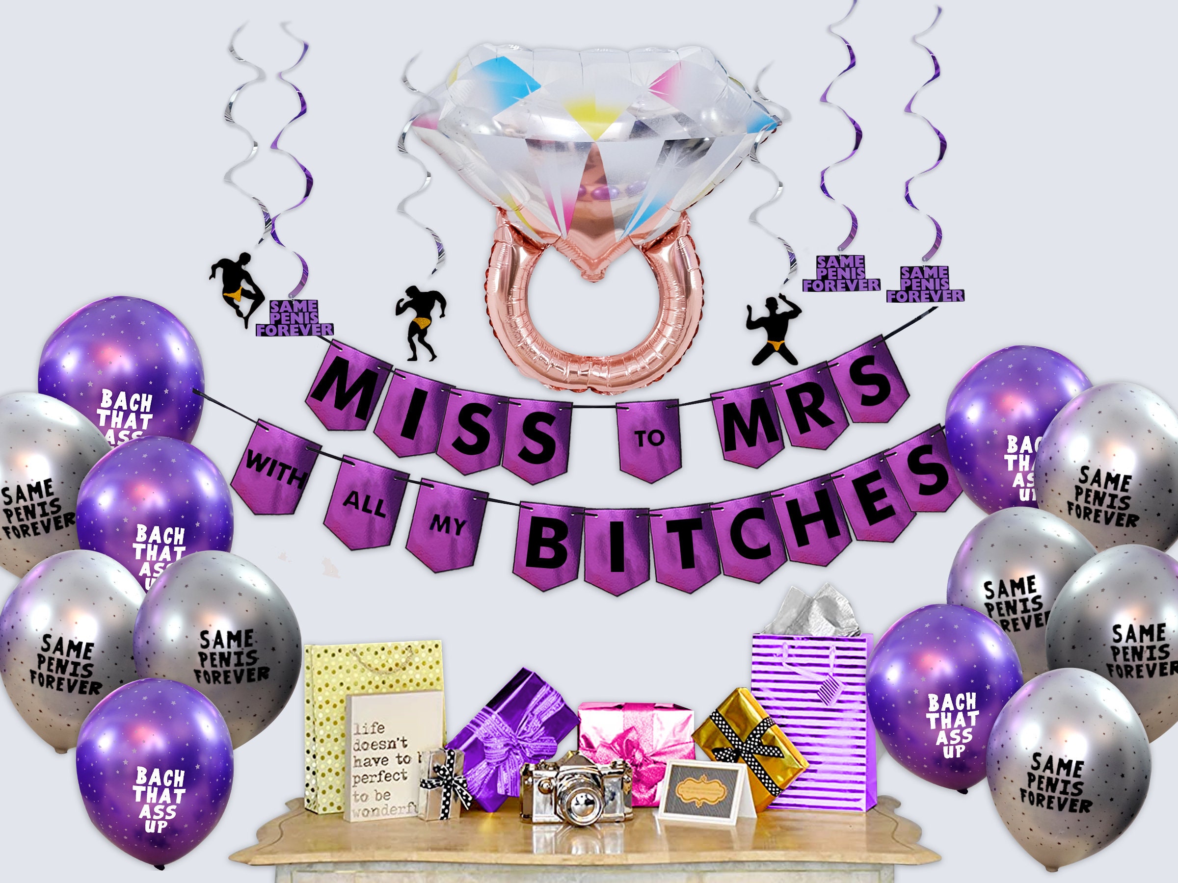 Miss to Mrs Classy & Sassy Bachelorette Purple Party Pack - Etsy