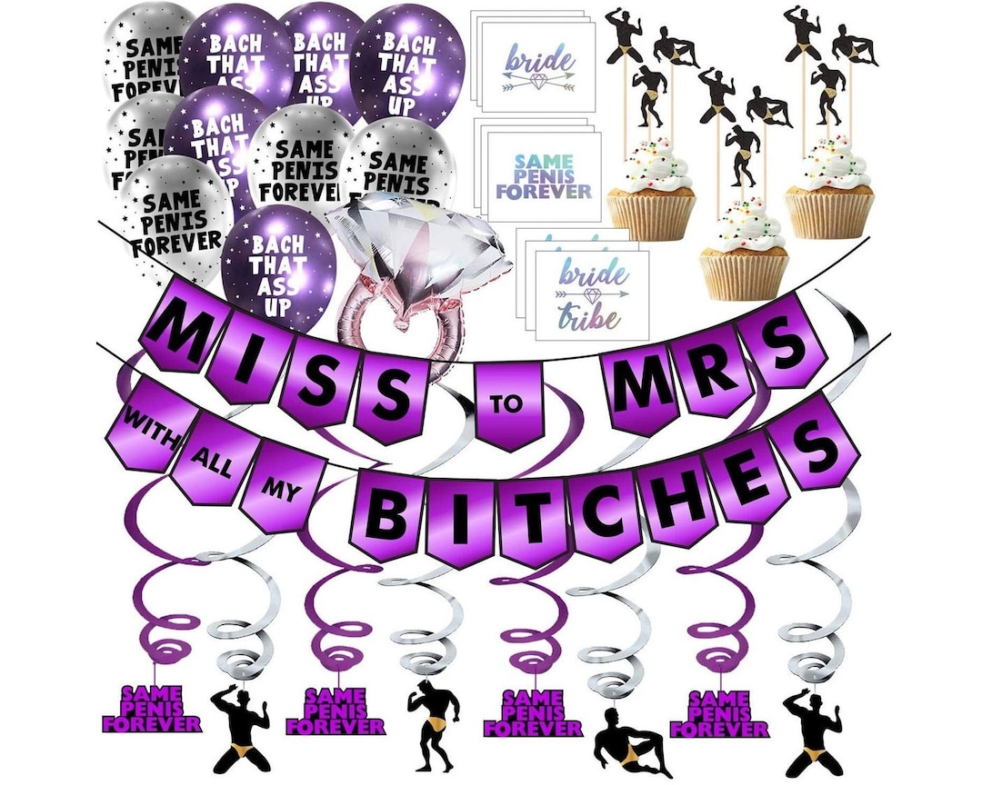 Miss to Mrs Classy & Sassy Bachelorette Purple Party Pack Bachelorette ...