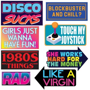 Retro 80's Photo Prop Set - 37 Pcs - Funny 1980's Theme Party ...