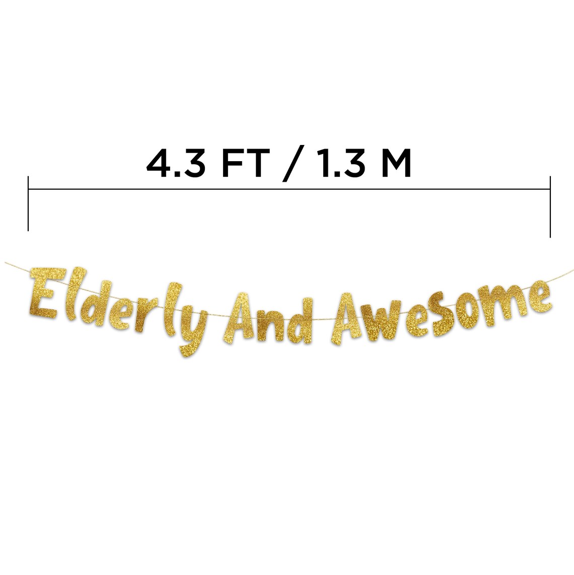 Elderly and Awesome Gold Glitter Banner Funny Birthday and - Etsy