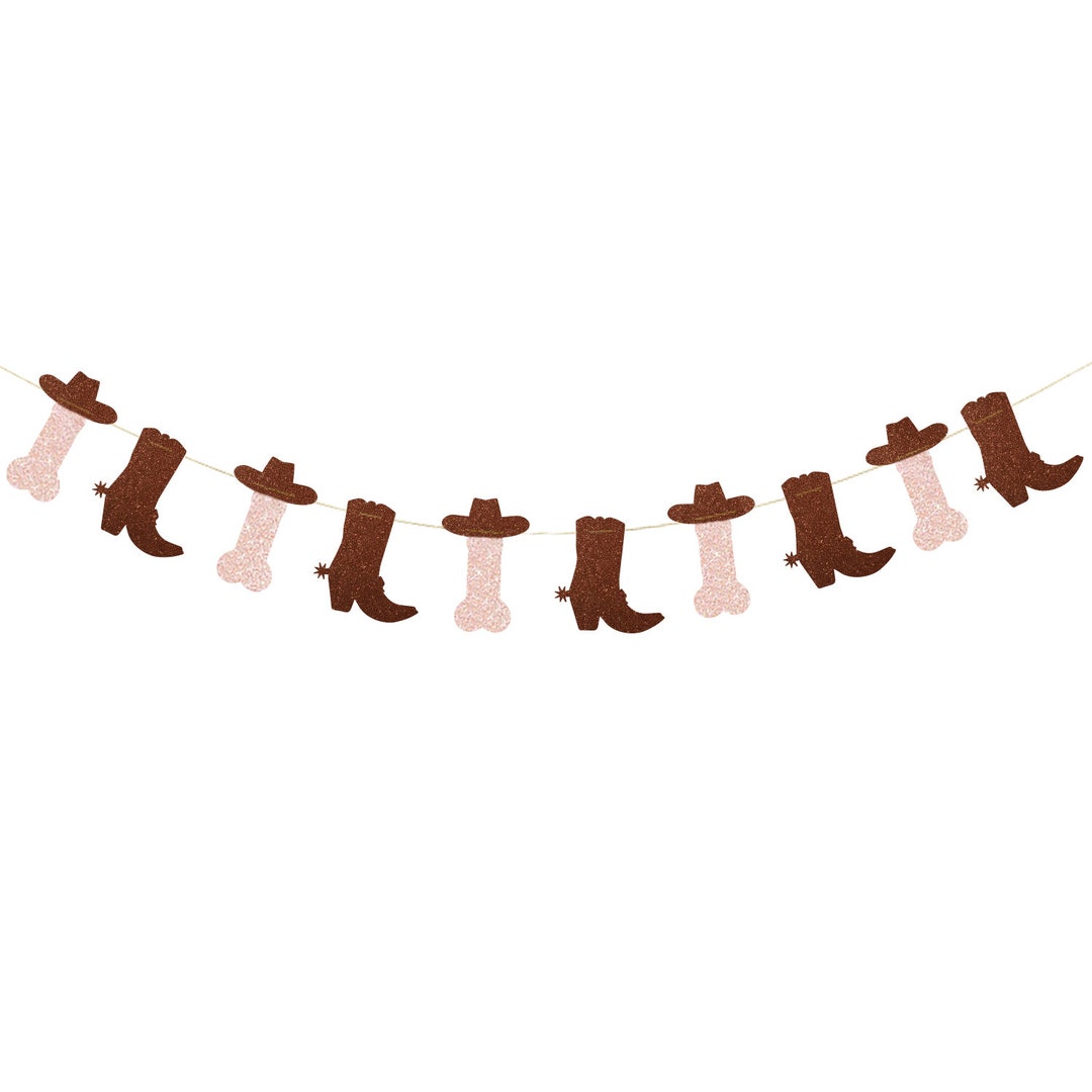 Cowboy Bachelorette Party Glitter Banner – Western Cowgirl Bachelorette ...
