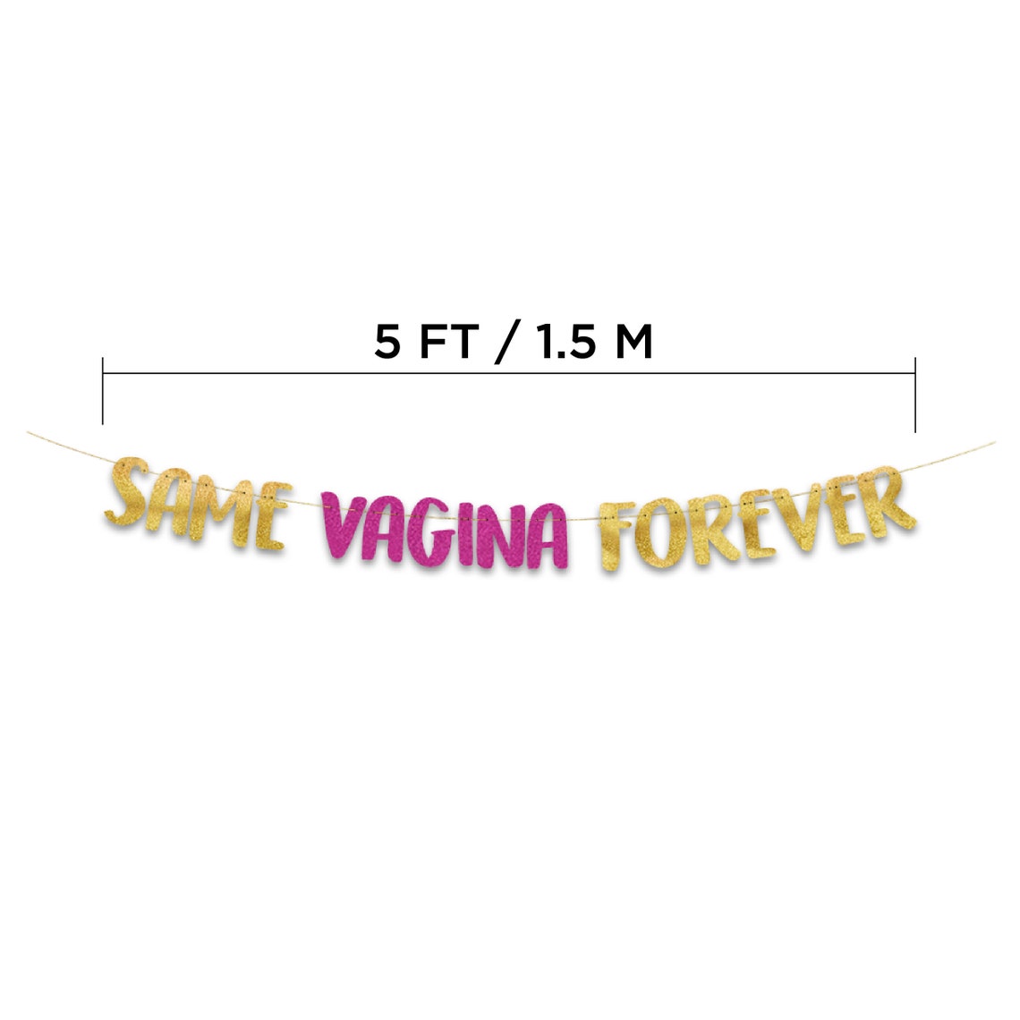 Same Vagina Forever Glitter Banner Funny Bachelor & Lesbian - Etsy