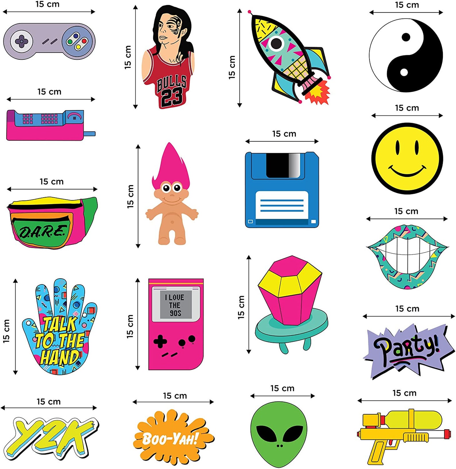 32 Piece 90s Party Hanging Swirls Decorations, Throwback 1990s Themed ...