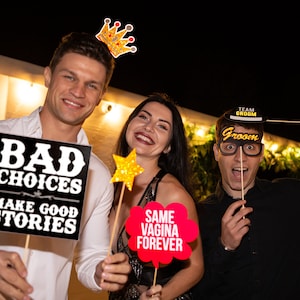 Bachelor Party Photo Booth Props - 37 Pieces - Funny Bachelor Party ...