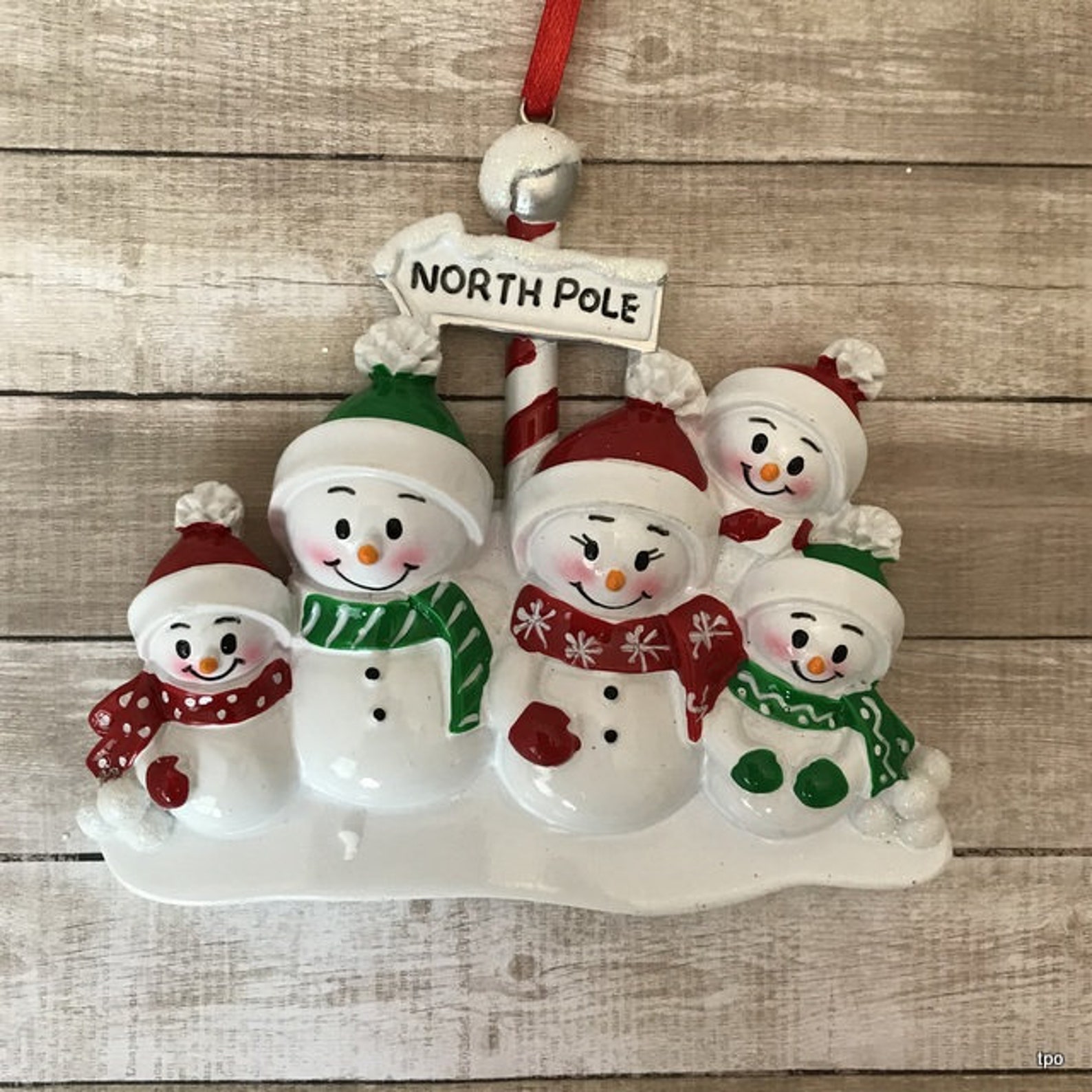 Personalized Family of Five Snowman. Five Snowmen at North - Etsy
