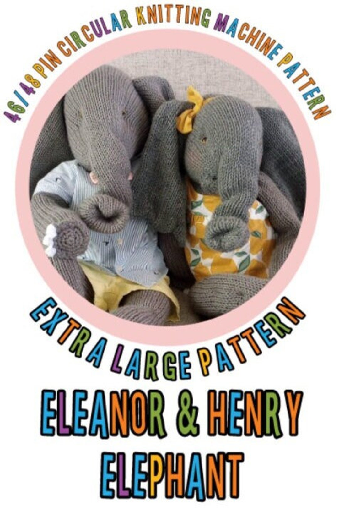 46 to 48 Circular Knitting Machine PDF Elephant Animal Pattern - Etsy