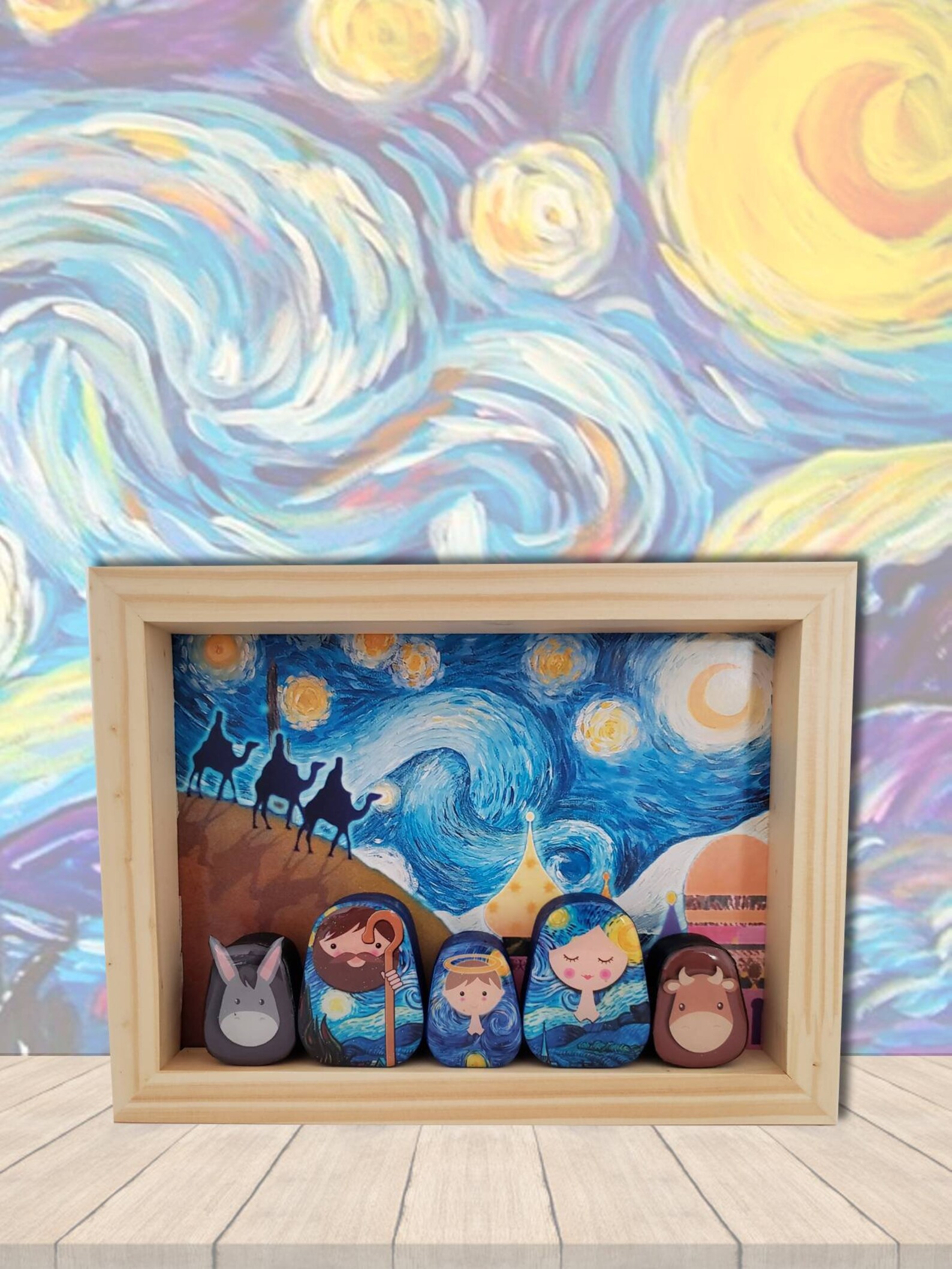 Handmade Nativity Scene of the Starry Night Van Gogh - Etsy