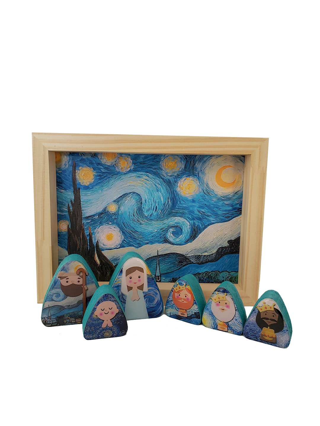 Van Gogh Starry Night Nativity Scene, Christmas Decoration, Collectors ...