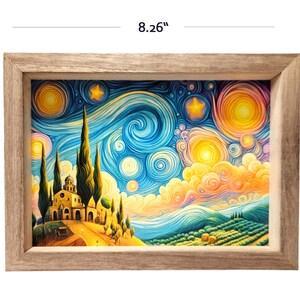 Modern Nativity Set, Starry Night Decor, Gift for Artist, Christmas ...