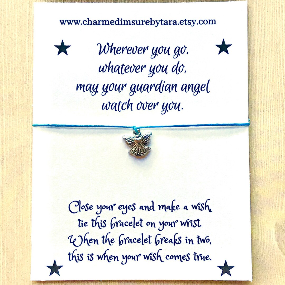 Guardian Angel Wish Bracelet/ Waxed Cord/ Inspirational Jewelry - Etsy