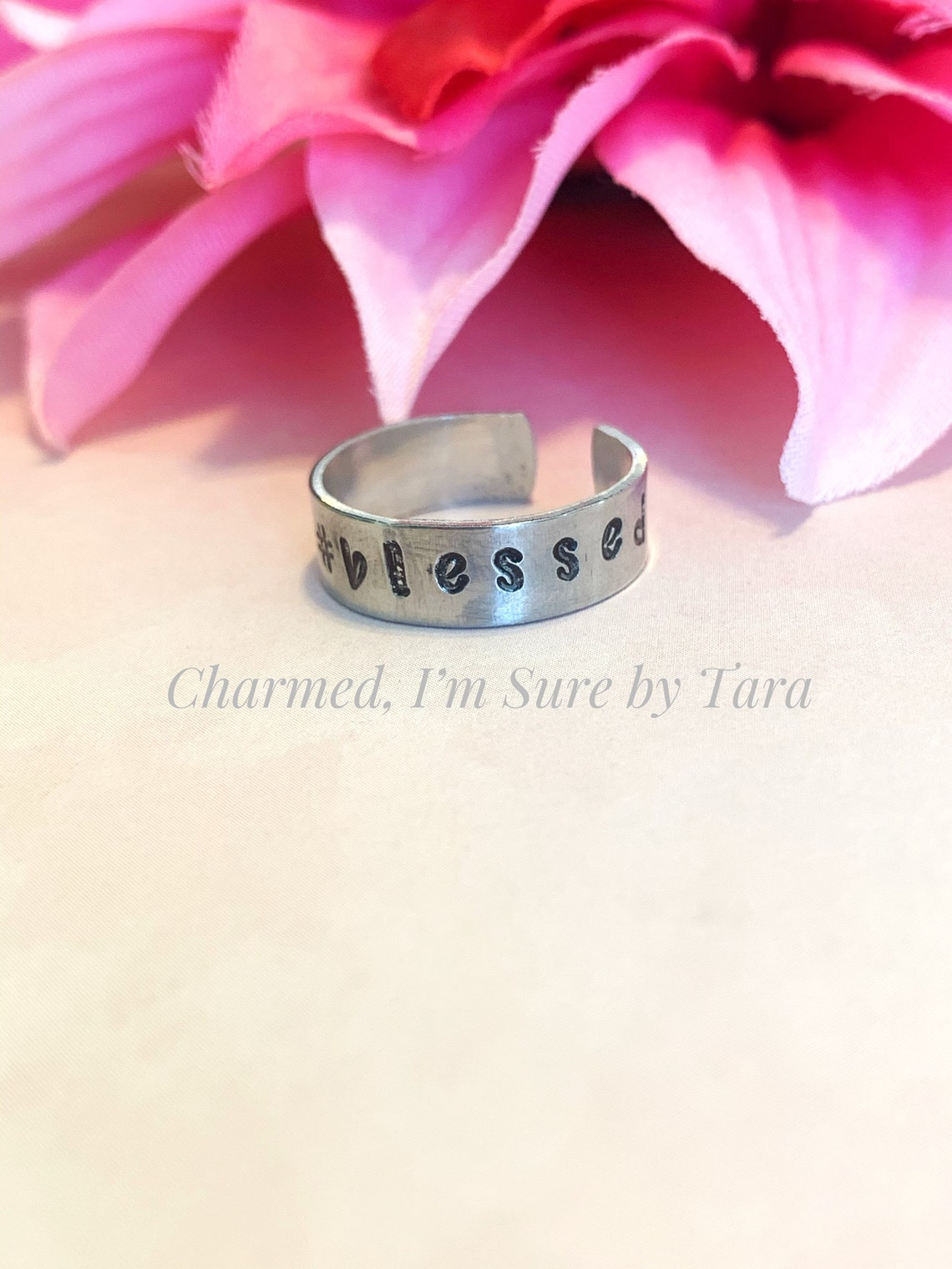 Hashtag Blessed Hand Stamped Ring - Etsy