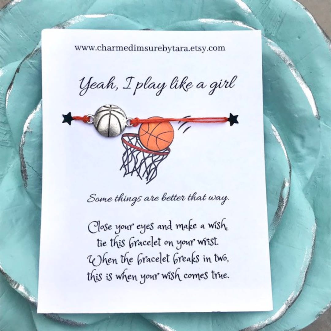 Basketball Charm Wish Bracelet/ Waxed Cord/ Friendship Bracelet/ Sports ...