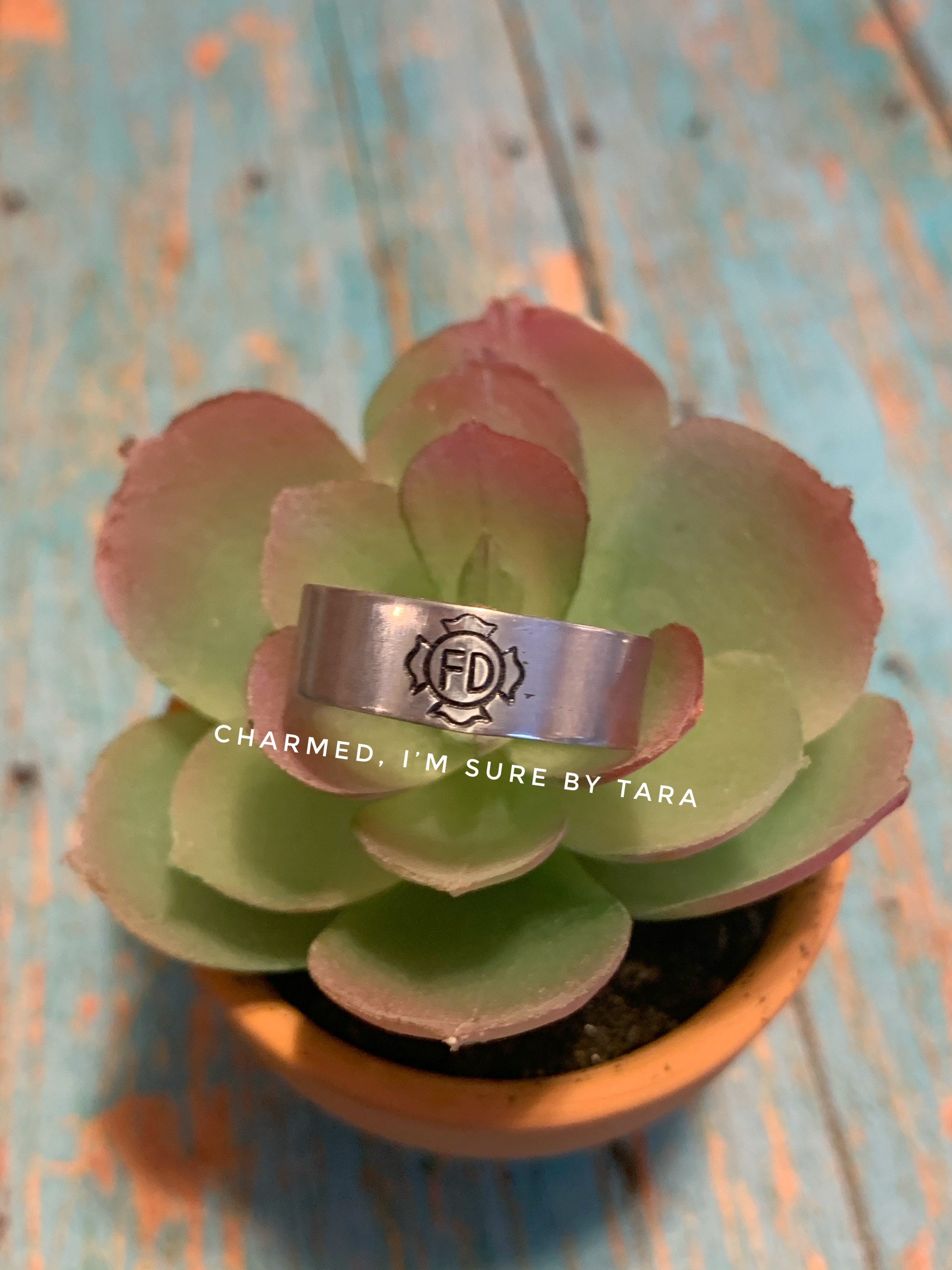 Fire Fighter Hand Stamped Ring/ Custom/ Personalized/ Initial/ | Etsy