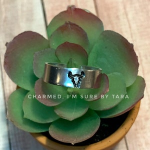 Texas Longhorn Hand Stamped Ring - Etsy