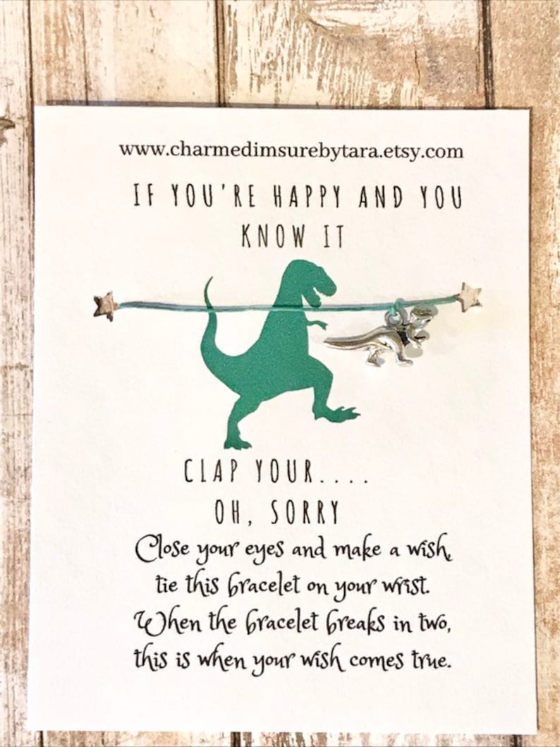 T. Rex Charm Wish Bracelet/ Dinosaur/ Funny / Charm Bracelet - Etsy