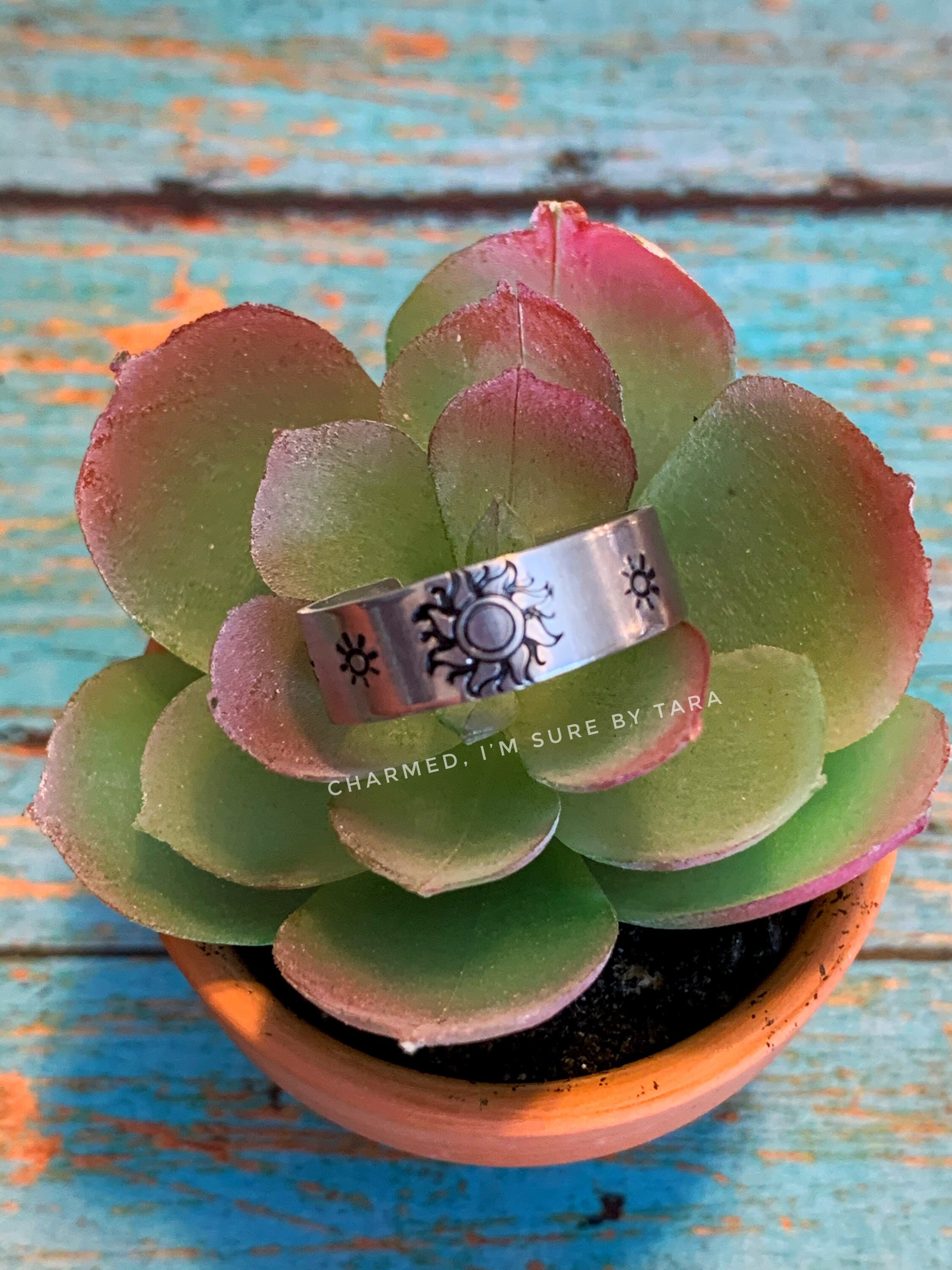 Sun Hand Stamped Ring - Etsy