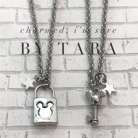 Mouse Head Lock & Key Necklace Set | Etsy