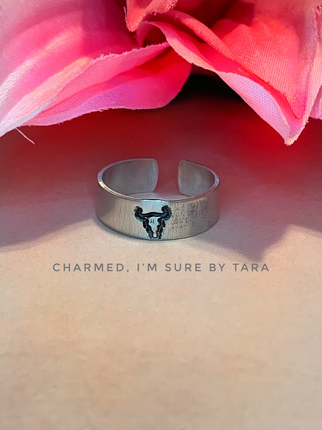 Texas Longhorn Hand Stamped Ring - Etsy