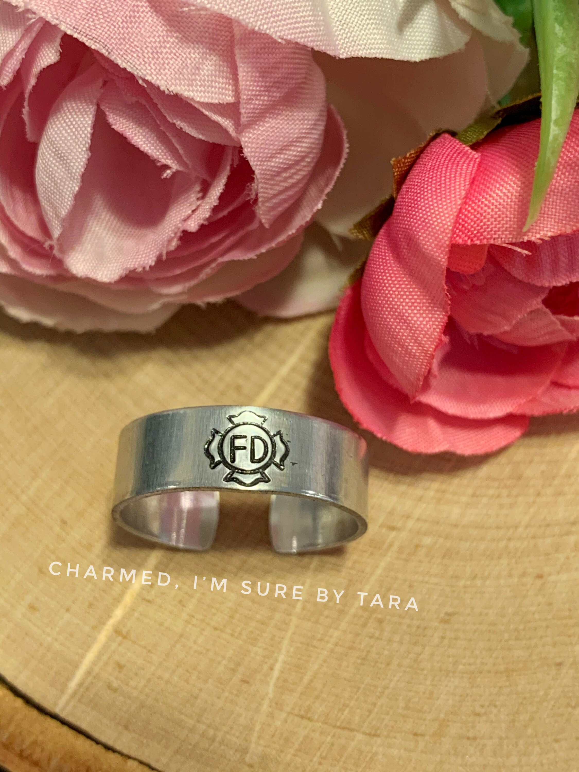 Fire Fighter Hand Stamped Ring/ Custom/ Personalized/ Initial/ | Etsy