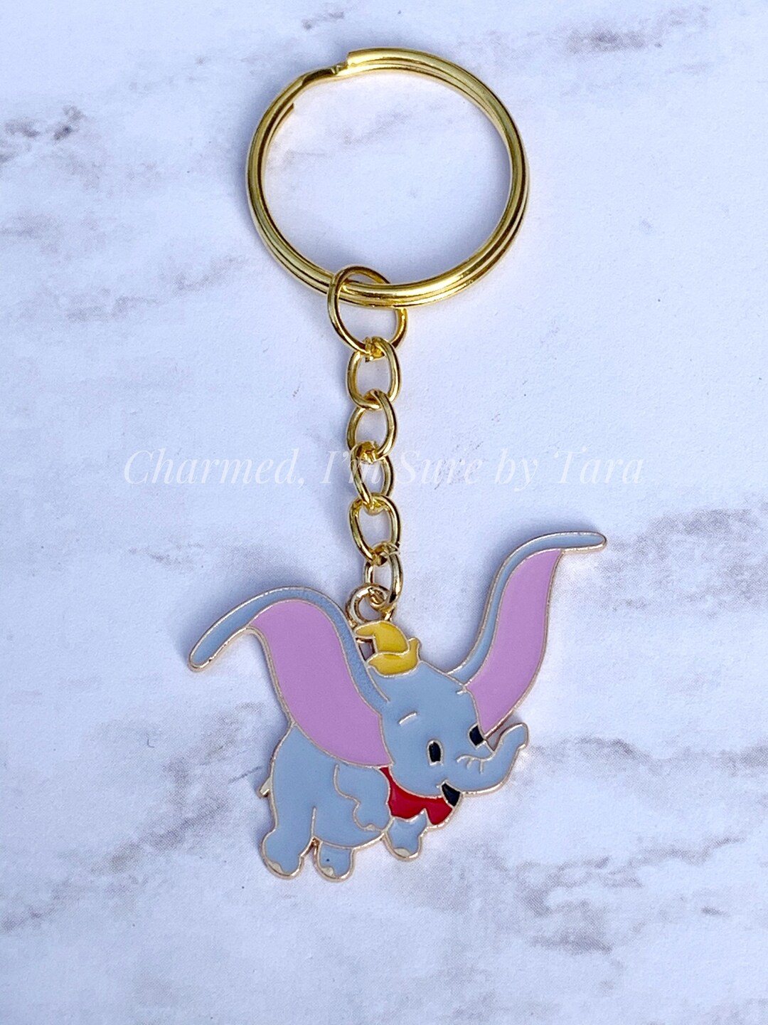 Cartoon Flying Elephant Enamel Charm Keychain/ Gold Tone - Etsy