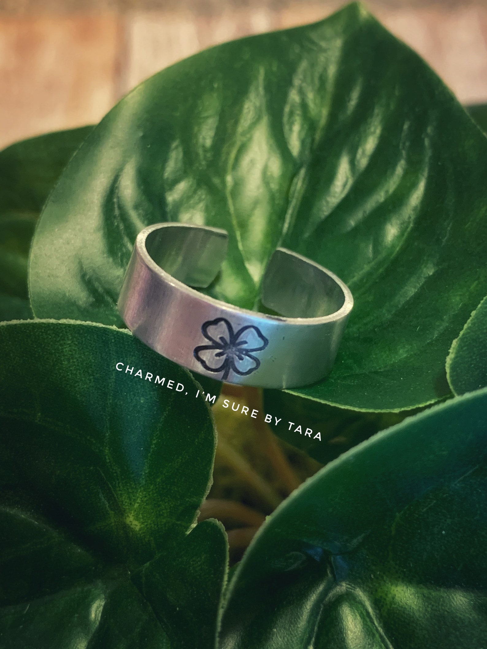 Four Leaf Clover Hand Stamped Ring - Etsy