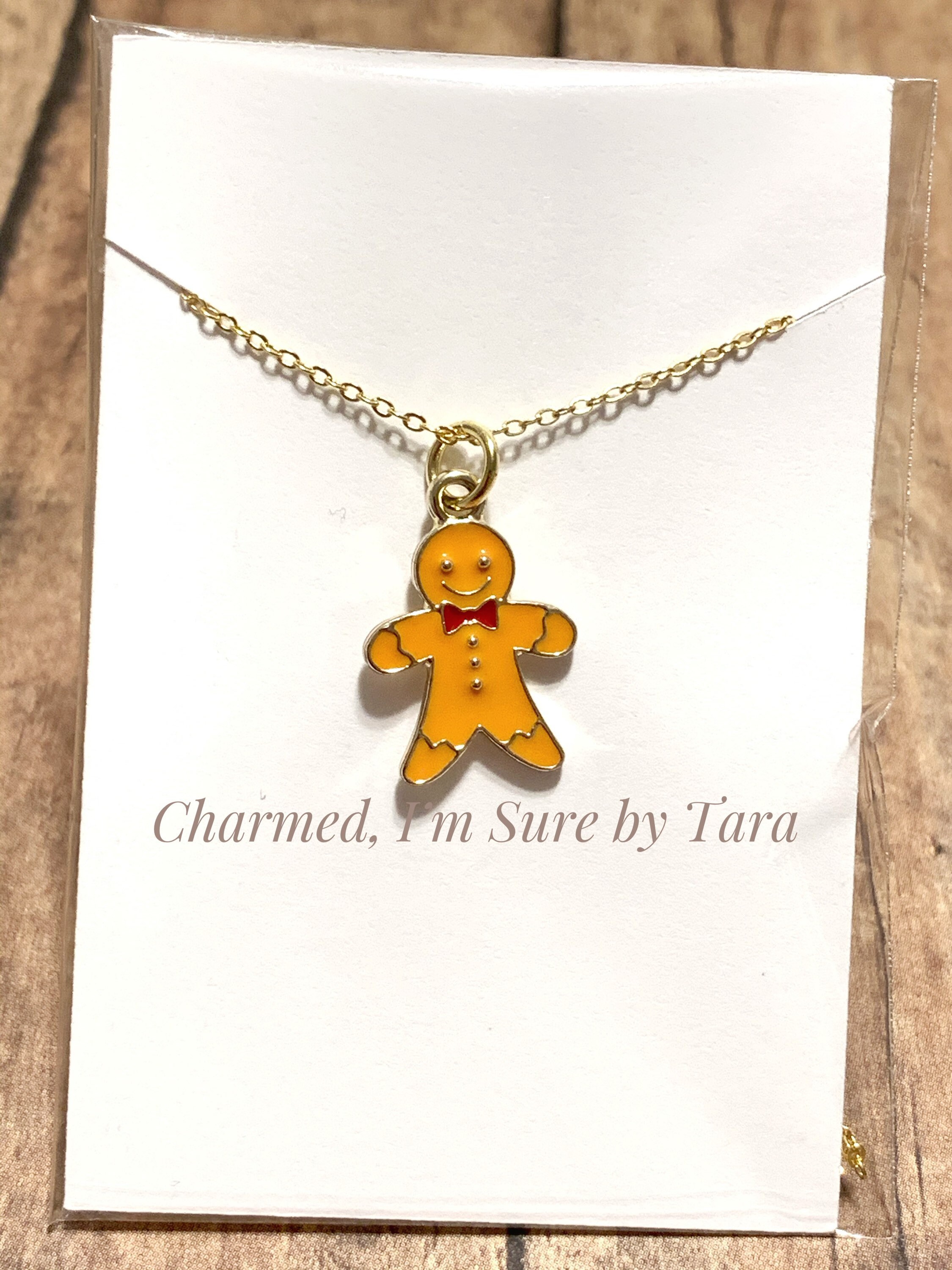 Gingerbread man enamel charm necklace/ Christmas jewelry/ gold - Etsy ...