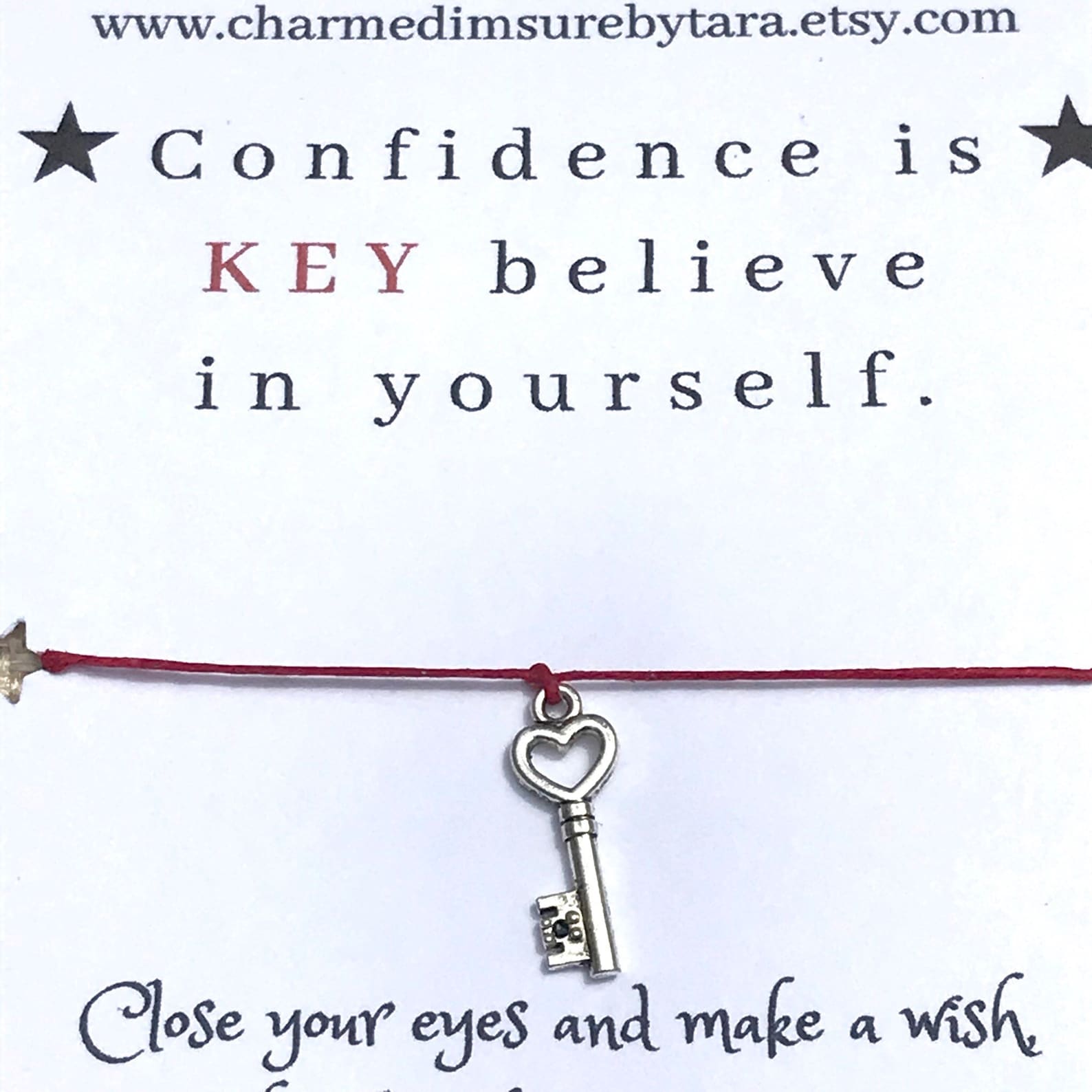 Confidence is Key/ Believe in Yourself/ Key Charm Wish - Etsy