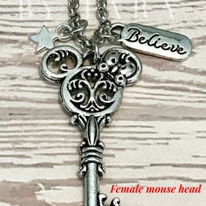 Mouse Head Charm Key Necklace - Etsy