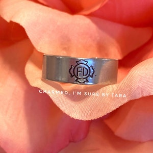 Fire Fighter Hand Stamped Ring/ Custom/ Personalized/ Initial/ Badge ...