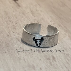 Texas Longhorn Hand Stamped Ring - Etsy