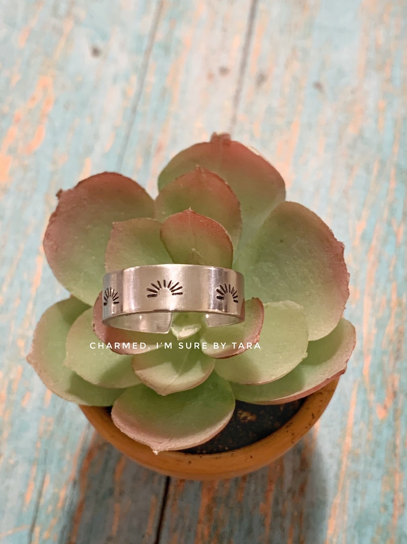 Rising Sun Hand Stamped Rings - Etsy