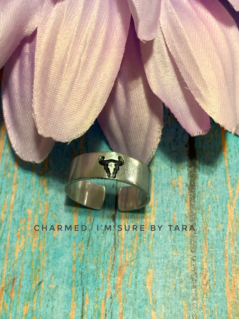 Texas Longhorn Hand Stamped Ring - Etsy