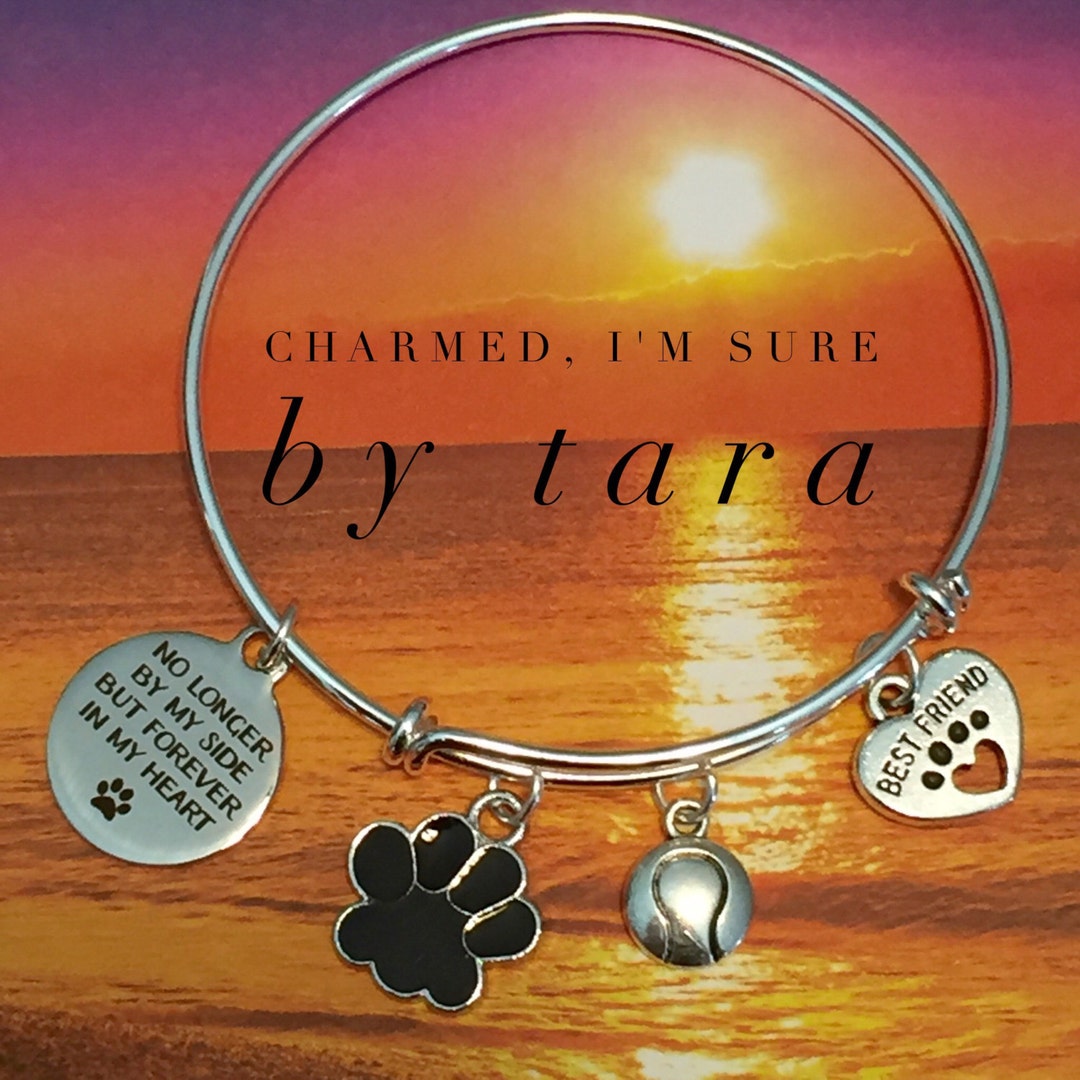 Dog Memorial Bangle Charm Bracelet - Etsy