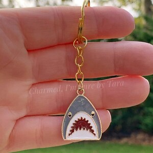 Enamel Shark Charm Keychain/ Gold Tone - Etsy