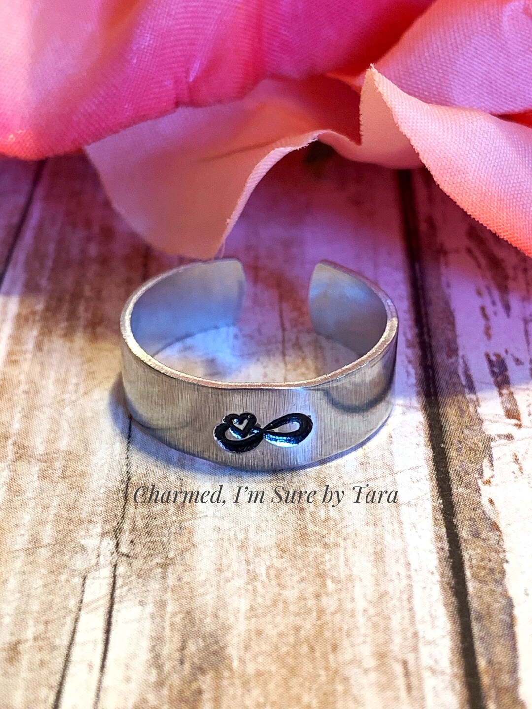Infinity Heart Hand Stamped Ring - Etsy