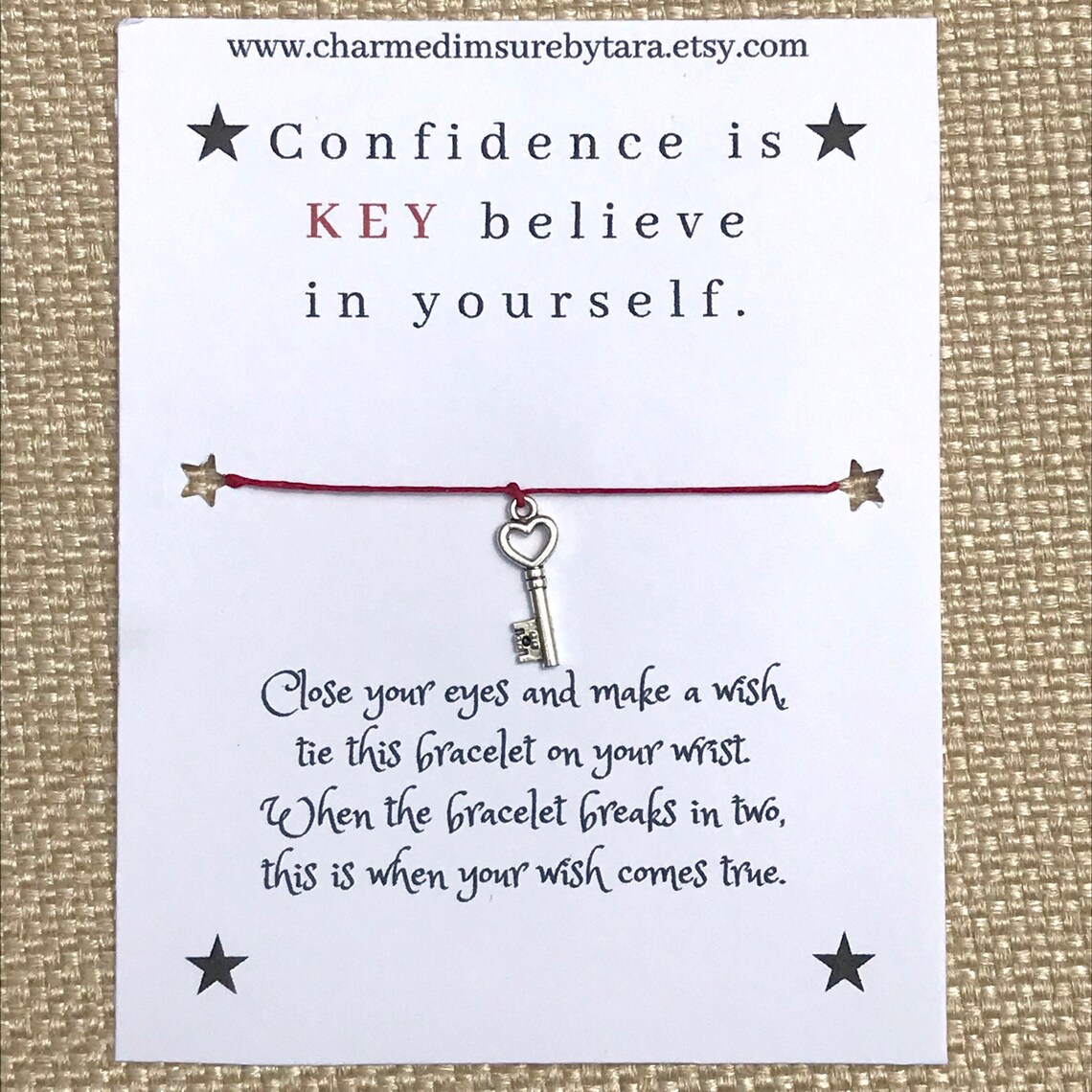 Confidence is Key/ Believe in Yourself/ Key Charm Wish - Etsy