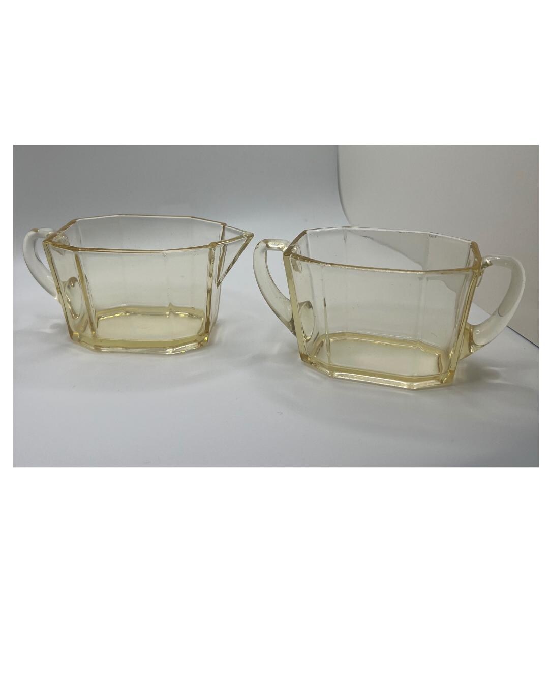 A. H. Heisey Sahara OCTAGON Cream & Sugar Elegant Glass - Etsy