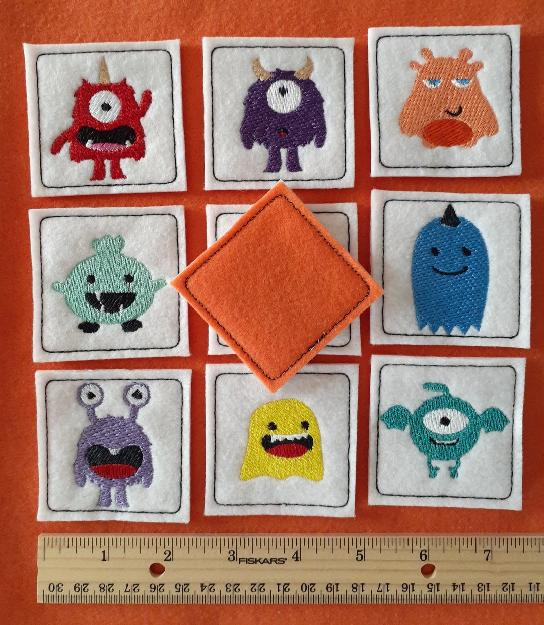 Match Game Monsters Memory Game Compliant Toy Quiet - Etsy